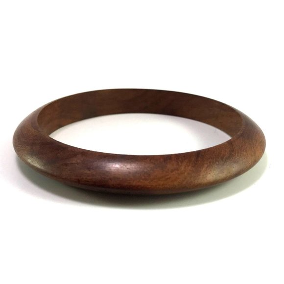 Unbranded | Jewelry | Vintage Stackable Teak Bangle Bracelet | Poshmark